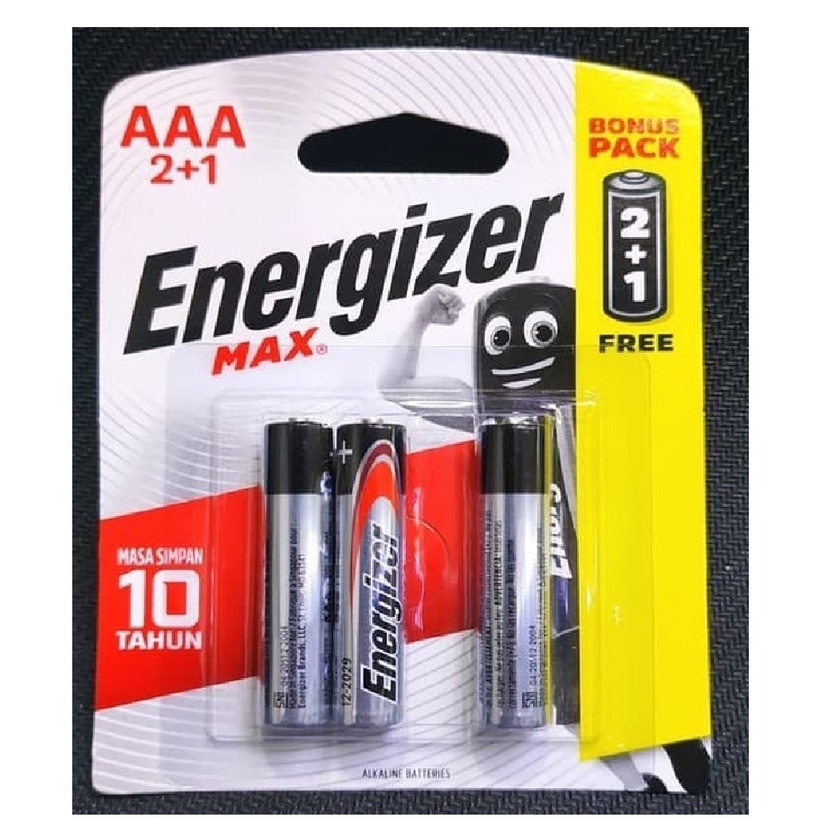 Jual Baterai ENERGIZER MAX Type AAA - 2+1 PCS/PACK ALKALINE BATTERY | Shopee Indonesia