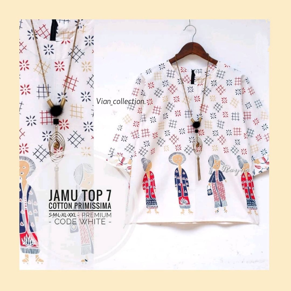 Jual Blouse Wanita Kekinian Batik Mbok Jamu Gendong Terkini ( Katun Primisima Premium Batik Solo ...