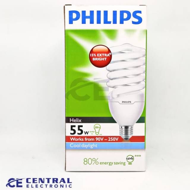 Jual Lampu Helix 55W Putih 55 W Cool Day Light 55 Watt Philips PLC Lampu Spiral Tornado Sepiral ...