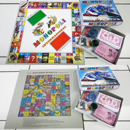 Jual Game-Board- Mainan Anak Monopoli Internasional 2 In 1/ Mainan Anak ...