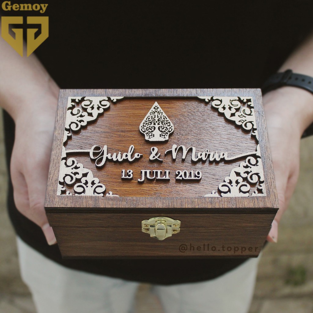 Jual Ring Box Rustic | Kotak Mahar | Kotak Seserahan | Mahar Seserahan ...
