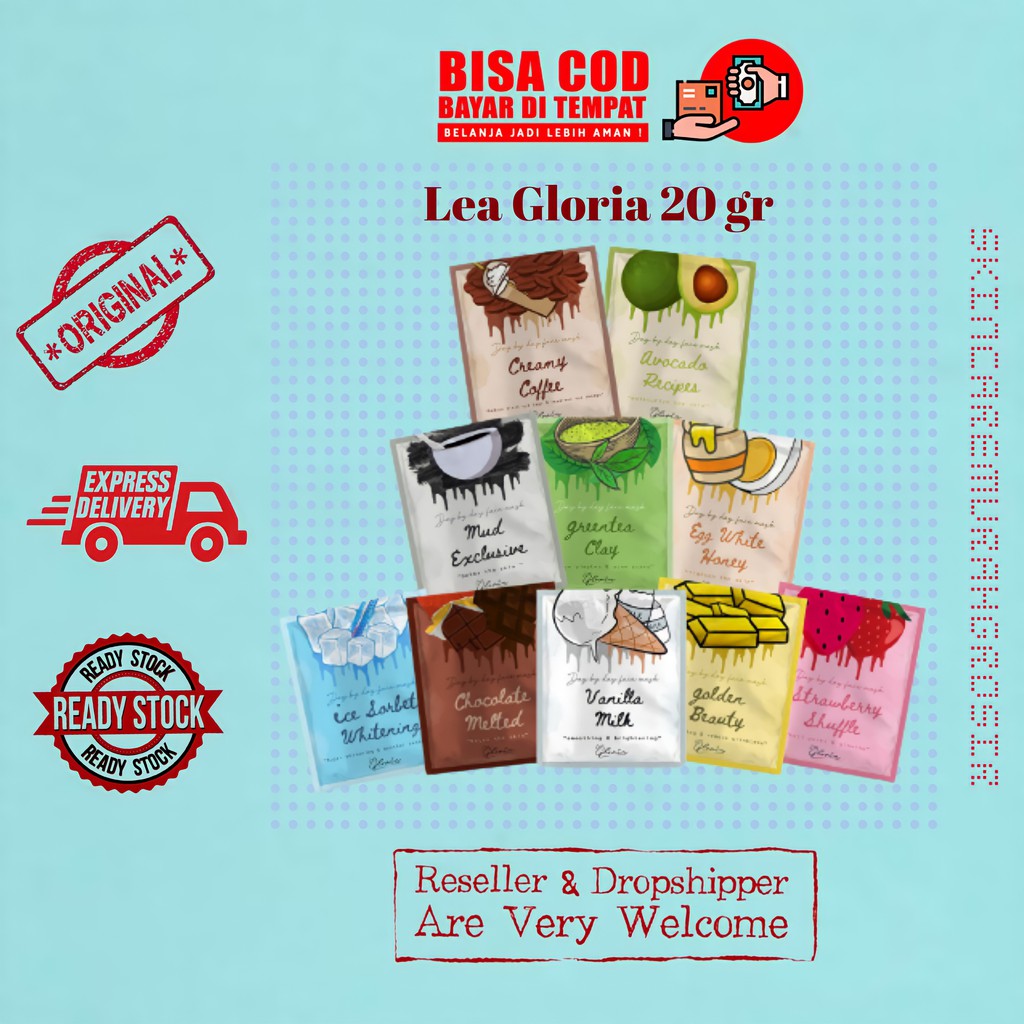 Jual Masker wajah organik Lea Gloria 20gr murah | masker muka bubuk | clay mask organic | Shopee ...