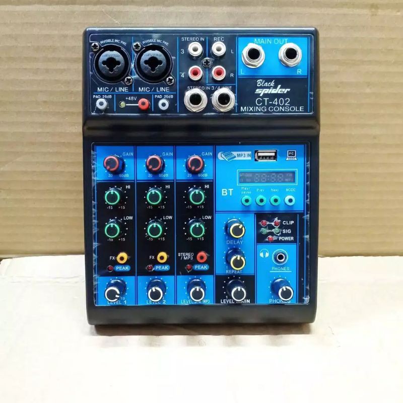 Jual Mixer Black Spider CT-402 mixer 4 channel black Spider mixer mini ...