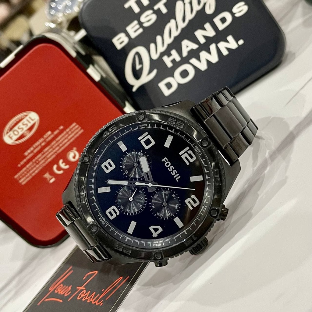Jual FOSSIL Brox Multifunction Black Stainless Steel Men's Watch (BQ2532) | Shopee Indonesia