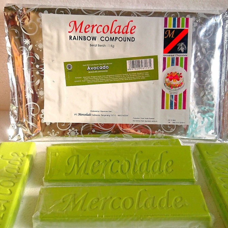Jual [1batang] Mercolade Avocado 165gr (dari kemasan 1kg) Chocolate ...