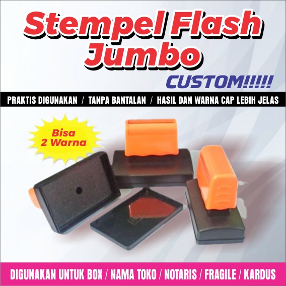 Jual Stempel Flash Custom Jumbo Stampel Cap Kardus Big Stamp Warna ...