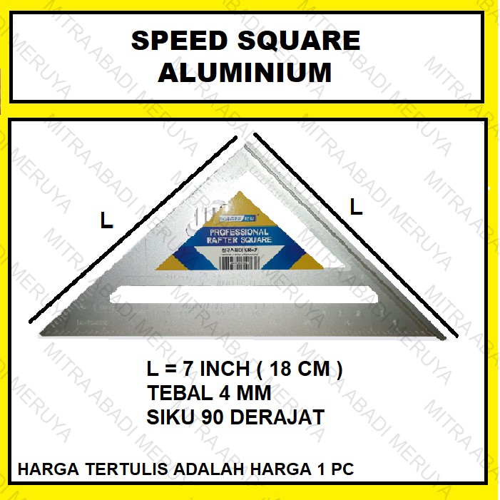 Jual Speed Square Professional 7" Penggaris Segitiga Siku Tukang Sudut ...