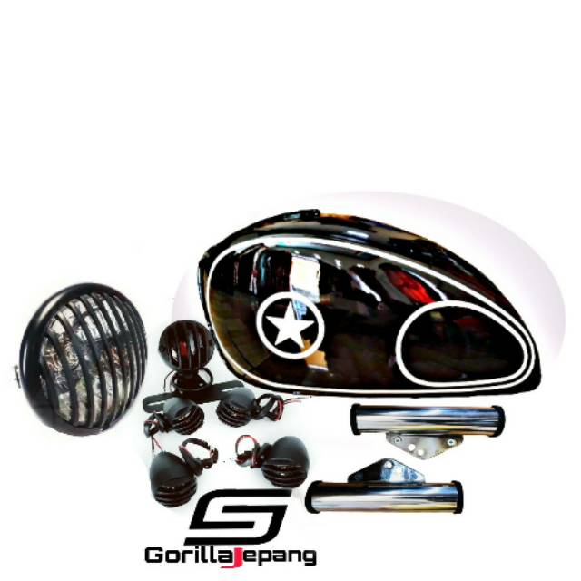 Jual Paket tangki japstyle sen grill lampu depan dan breket | Shopee ...
