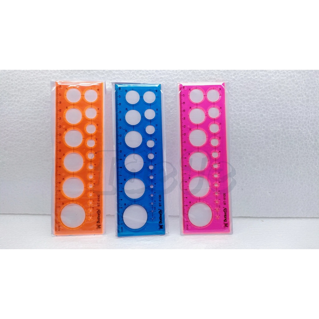 Jual PENGGARIS MAL MOTIF BULAT/ LINGKARAN BUTTERFLY BT9100 | Shopee ...