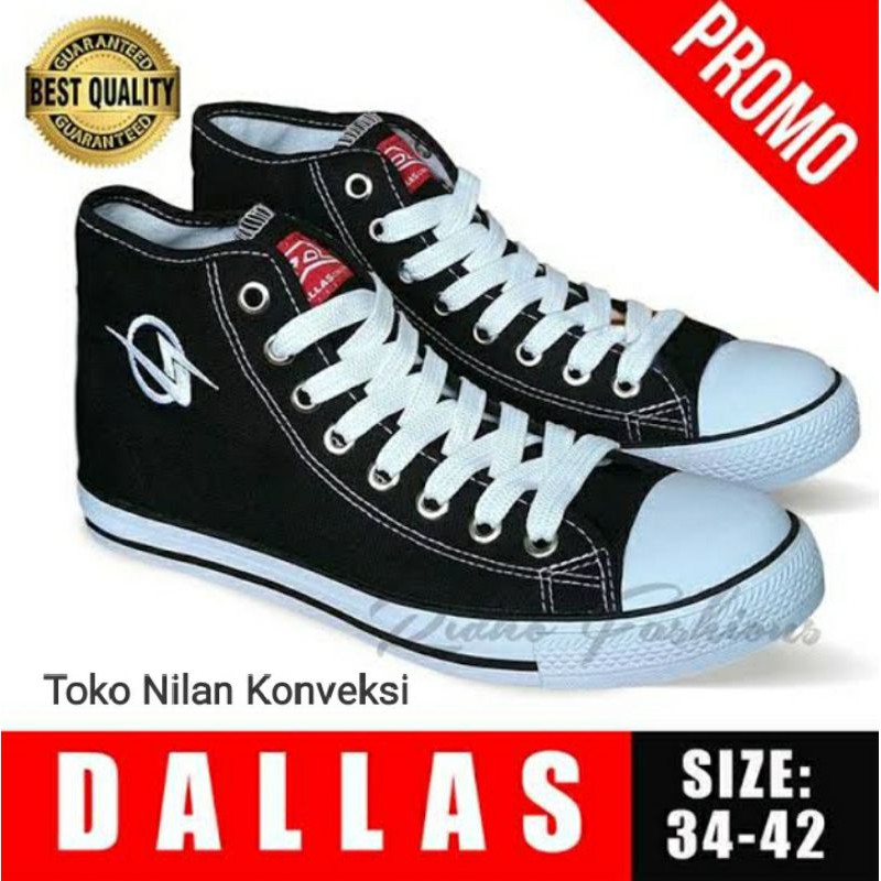 Jual SEPATU DALLAS / MASTER BASKET ORI UKURAN 30-43 MODEL TINGGI BLACK ...