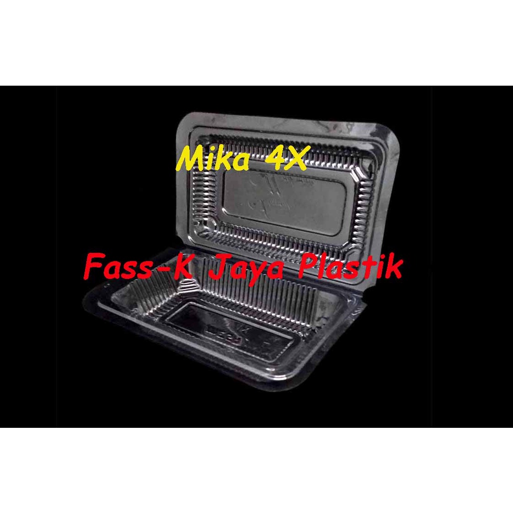 Jual MIKA PLASTIK 4X @100pcs / box TEMPAT KUE / wadah MAKANAN NASI ...