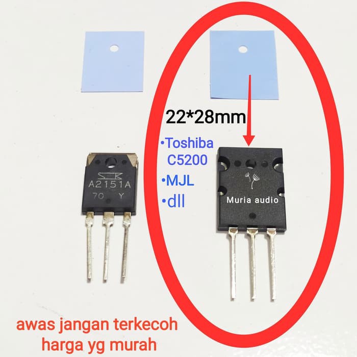 Jual ISOLATOR SILICON TRANSISTOR MOSFET TO-3P toshiba njw mjl sanken ...