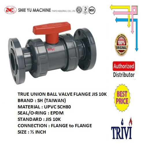 Jual pvc duraflow ball valve flange JIS 10k,true union upvc SH 1/2 Inch | Shopee Indonesia