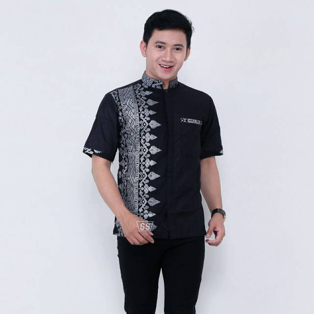 Jual BAJU KOKO BATIK KOMBINASI BORDIR BUSANA MUSLIM KEMKO MURAH ...