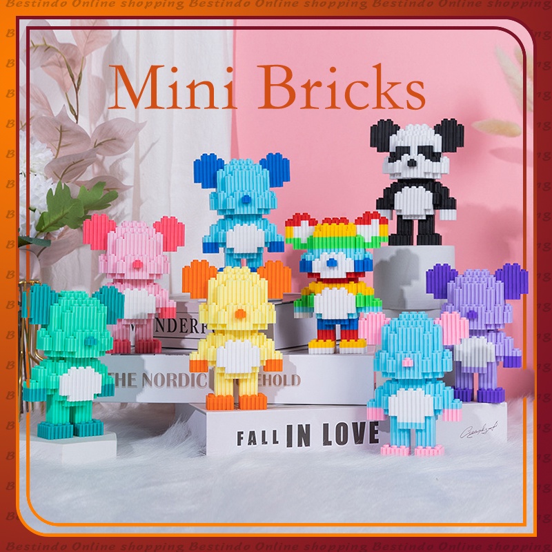 Jual Nano Block Mini Bearbrick Figure | Violent Bear | Bricks education ...