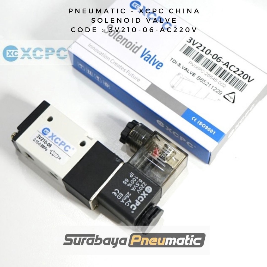 Jual Solenoid Valve - 3V210-06-AC220V - Selenoid Pneumatic XCPC - 3V210 06 | Shopee Indonesia