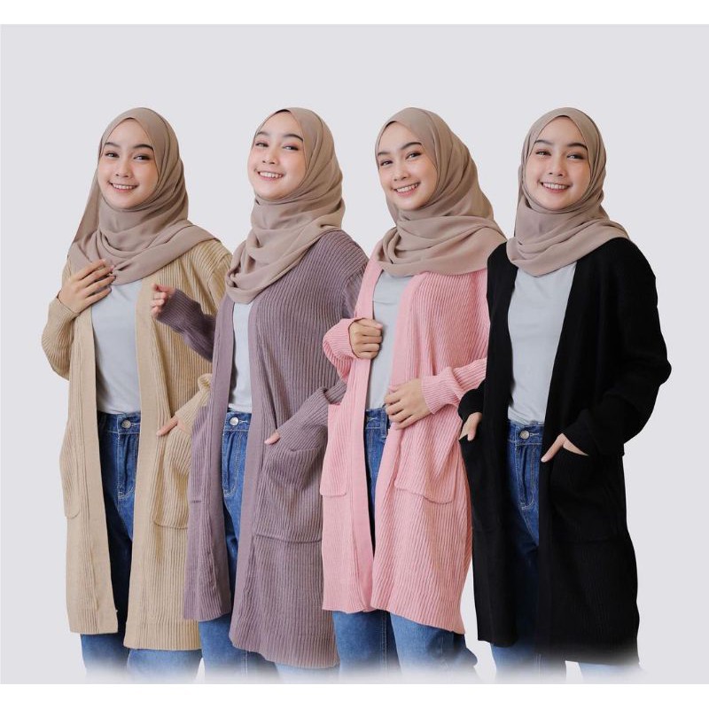 Jual Cardigan Wanita Rajut Halus Long Cardigan BELLE OVERSIZE | Shopee Indonesia