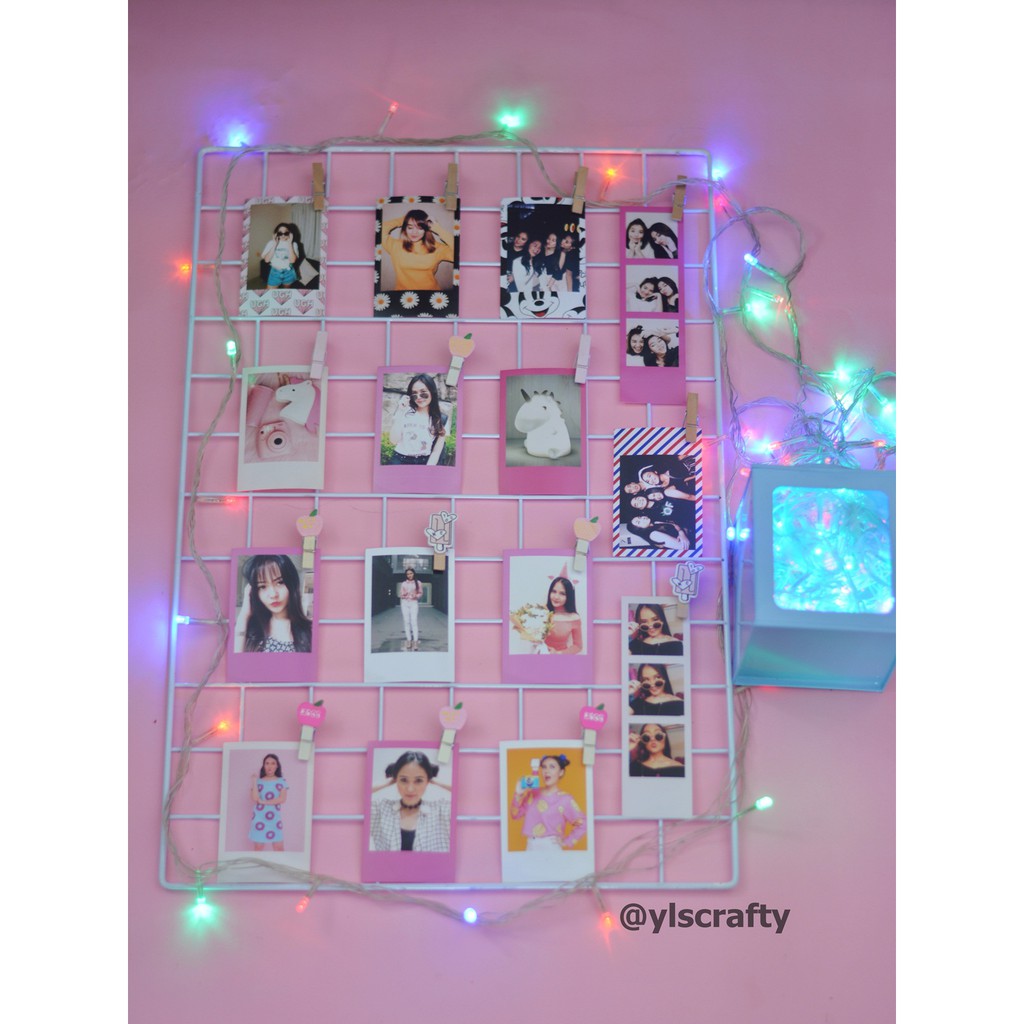Jual paket lengkap wire grid cetak polaroid wooden clip | Shopee Indonesia
