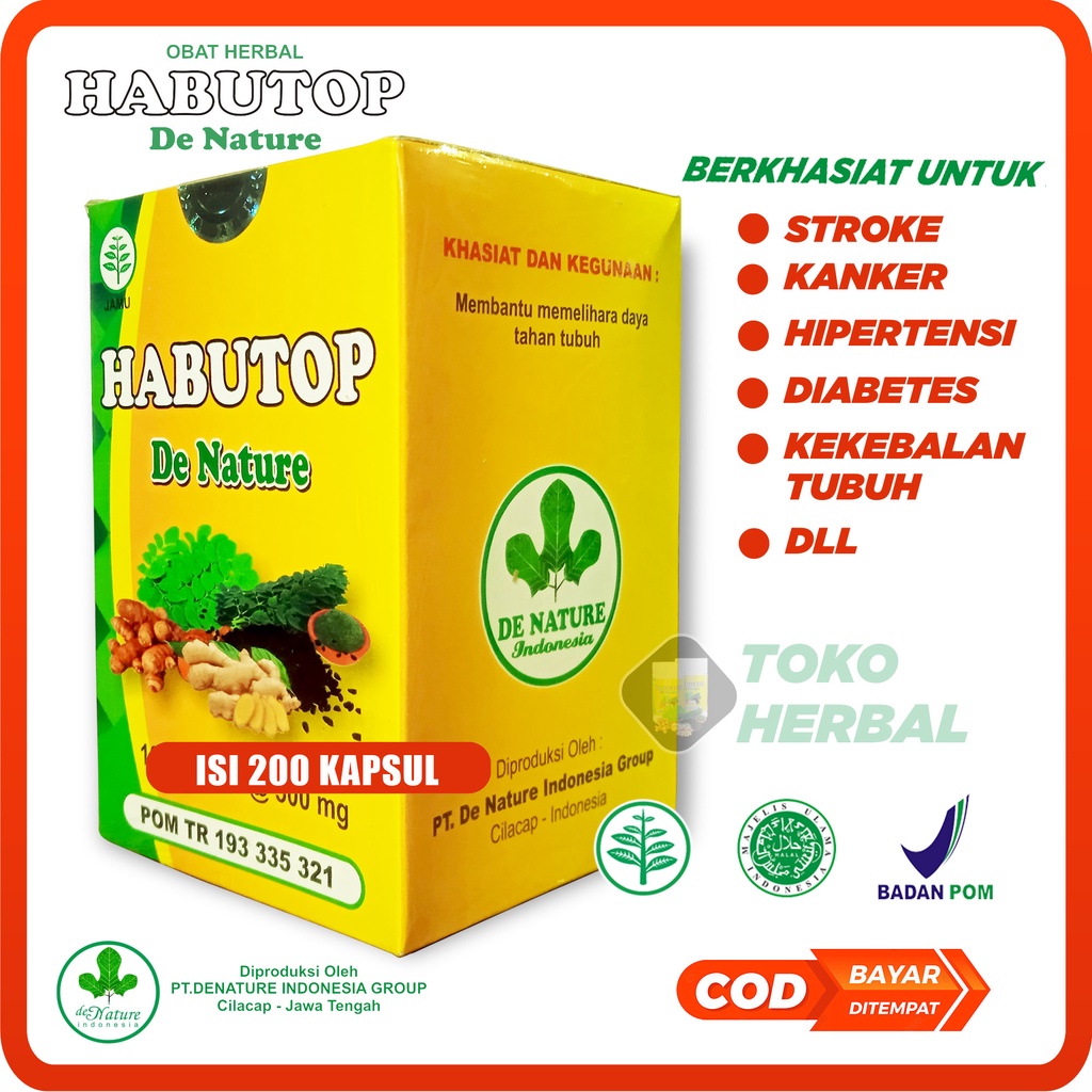 Jual Obat habutop,Habatop herbal isi 200 kapsul,untuk Stroke,Kanker ...