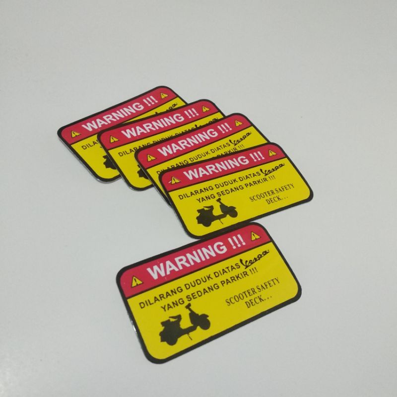 Jual STIKER VESPA WARNING SEPTI DECK | Shopee Indonesia