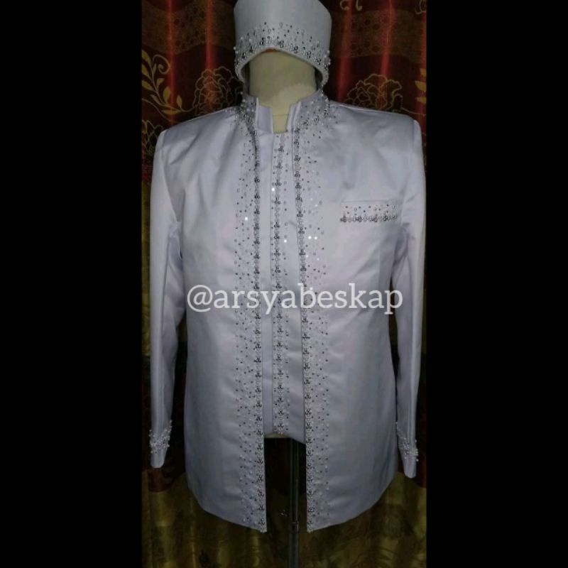 Jual COD JAS BESKAP PUTIH / JAS PENGANTIN / JAS AKAD / BESKAP ISLAMI ...