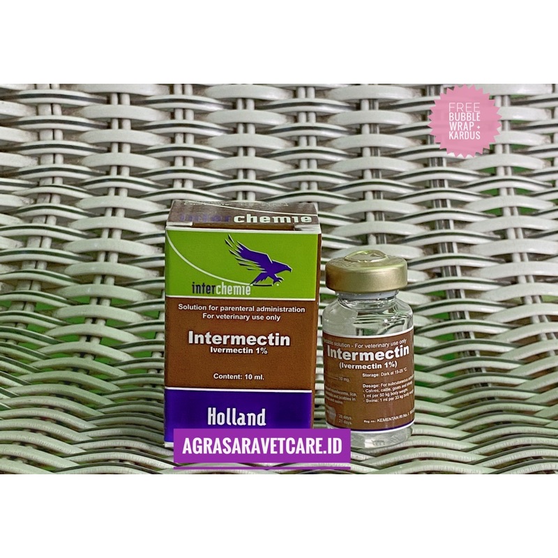 Jual INTERMECTIN INJECT 10 ml -obat cacing, gudig, scabies, kutu anjing ...