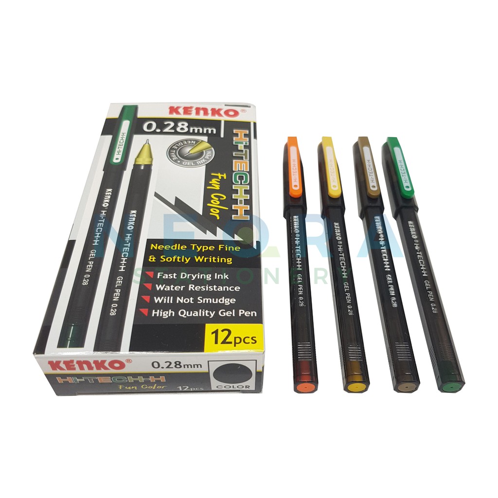 Jual Kenko Pen Gel Hi-Tech-H Fun Color 0,28 mm (Warna Hitam) | Shopee ...
