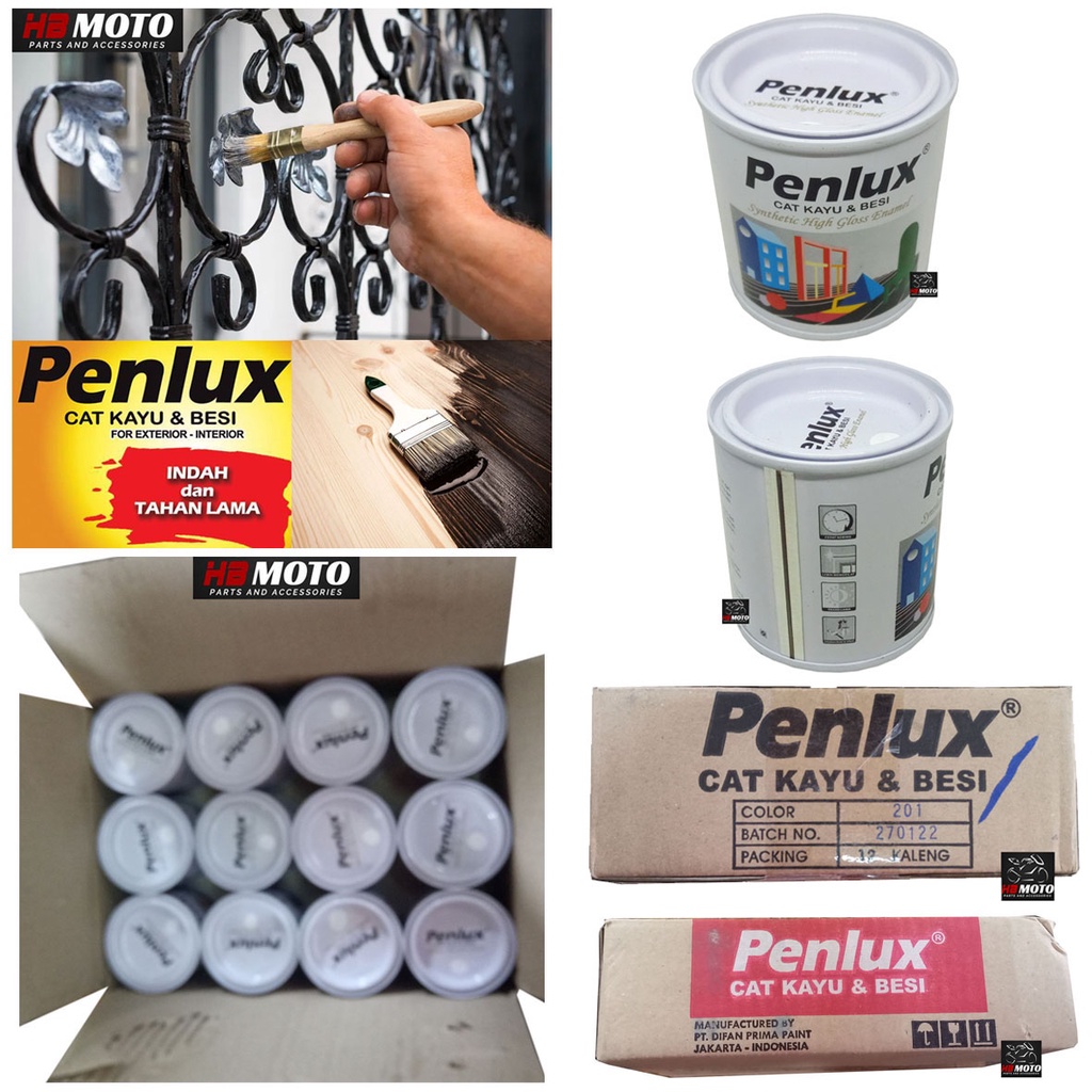 Jual 1 Karton isi 12 Kaleng 201 PENLUX Cat Besi & Kayu 201 ( Putih ...