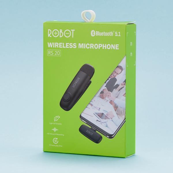 Jual Microphone Wireless ROBOT RS 20 With USB-C | Shopee Indonesia