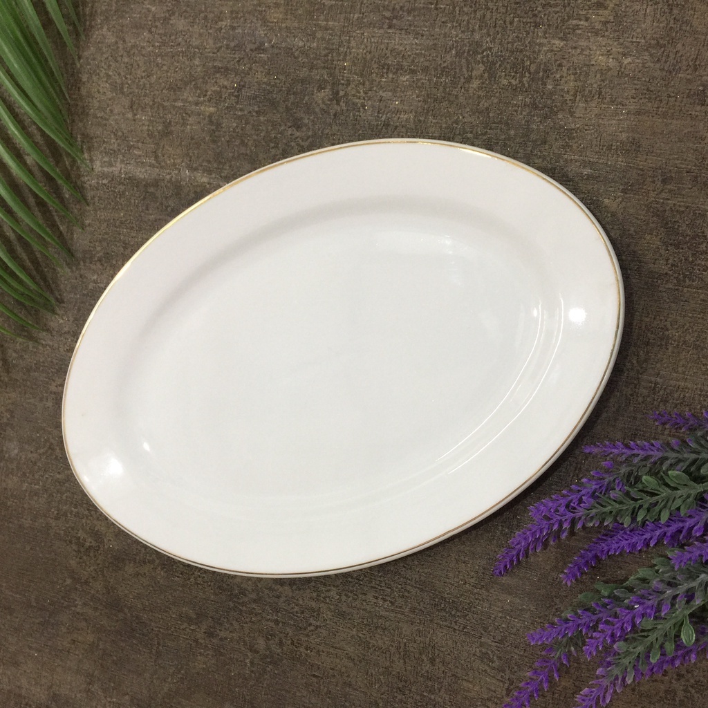 Jual Piring Saji / Piring Lodor/Piring Keramik Oval Listmas PR OV12LIST ...