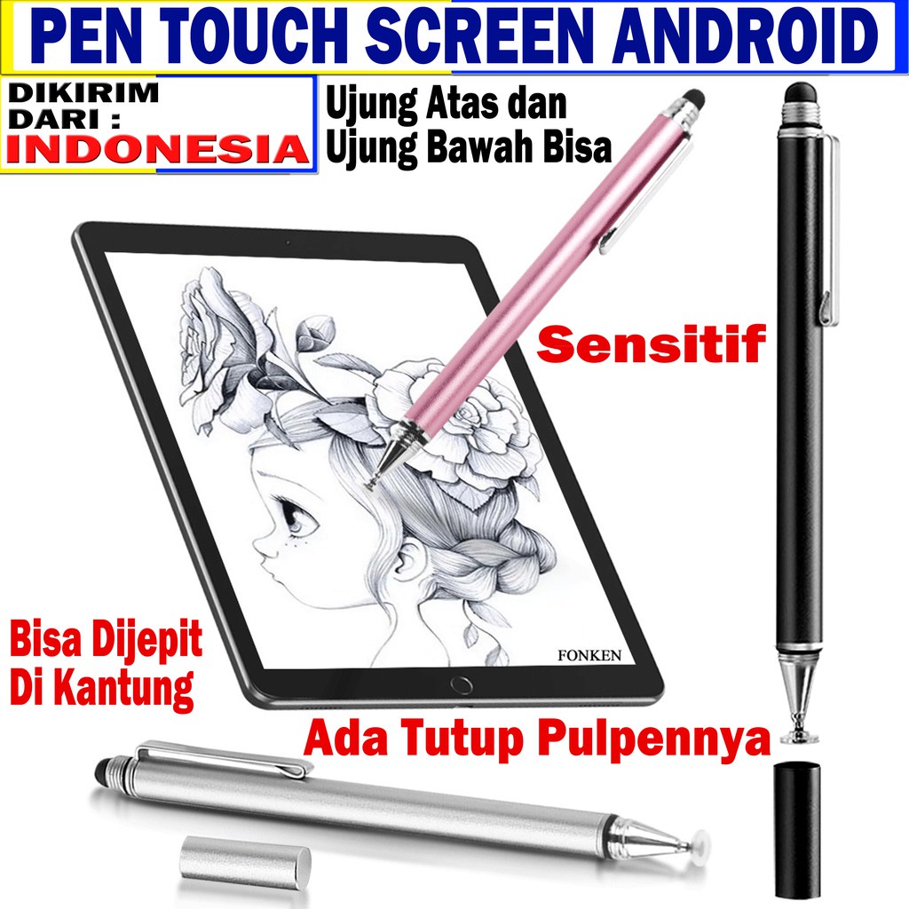 Jual Pulpen Stylus Layar Sentuh Kapasitif Universal 2 In 1 Untuk ...