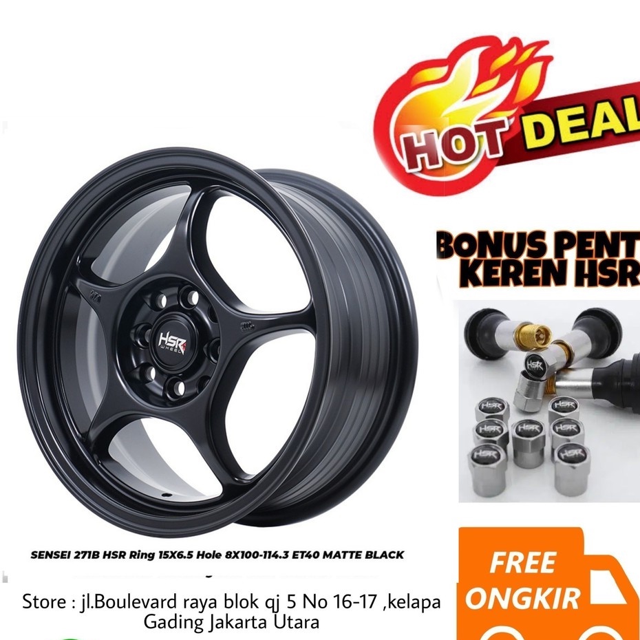Jual Velg Racing Hsr R15 Lubang Baut 4 Untuk Mobil Avega jazz agya ayla calya sigra datsun go ...