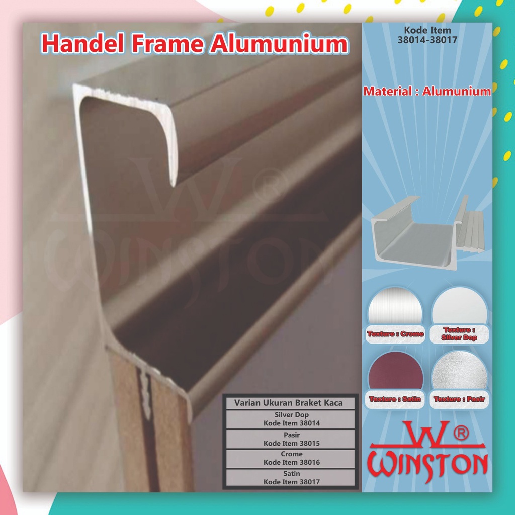 Jual Frame Edging Handle Pintu Panel GP 35 Aluminium Chrome Sand DOP ...