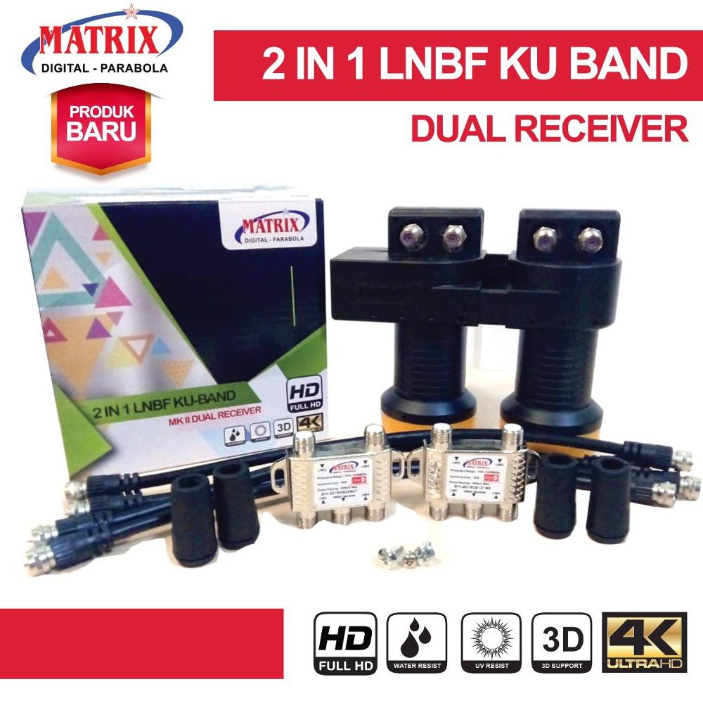 Jual Unik LNB Ku band Matrix Twin 2 in 1 DUAL SES9 Ninmedia Measat3 2 ...
