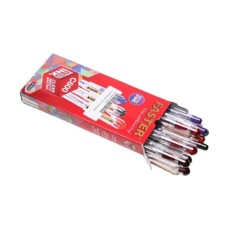 Jual (1pack) Pulpen Murah Bulpen Faster C600 0.7mm | Shopee Indonesia