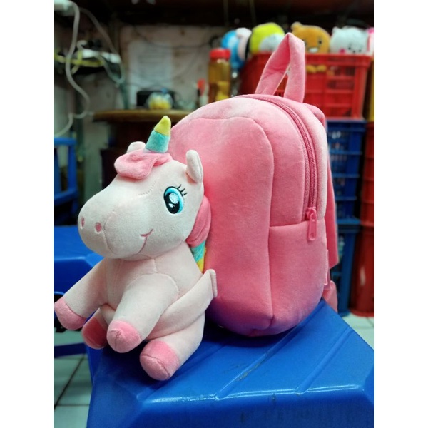 Jual Ransel + Boneka Unicorn Size M/tas boneka anak batita/tas sekolah ...