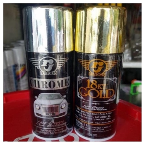 Jual Cat Semprot RJ London Gold 18KT 150cc Crome | Shopee Indonesia