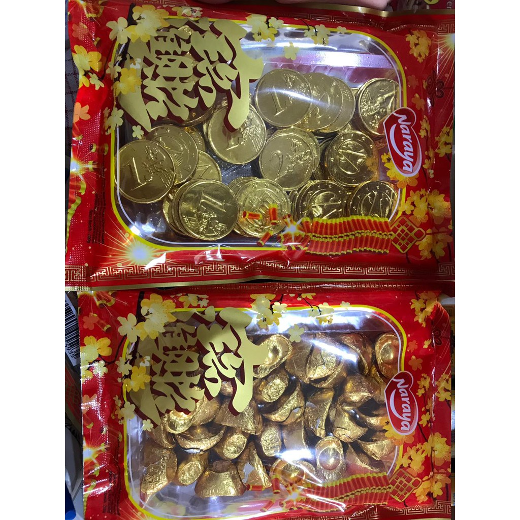 Jual Naraya Chocolate Gold 200 gr China Snack Imlek Cokelat Susu Bentuk ...
