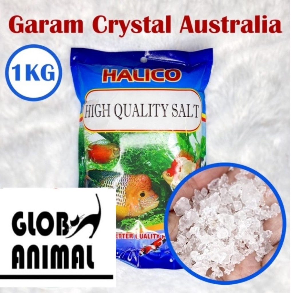 Jual GARAM IKAN HALICO SALT 1KG garam crystal import obat ikan white ...