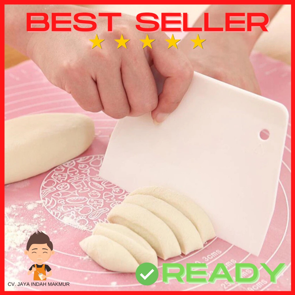 Jual Spatula Scraper Cake Kue Tart Pizza Cutter Plastic Dough Scraper ...