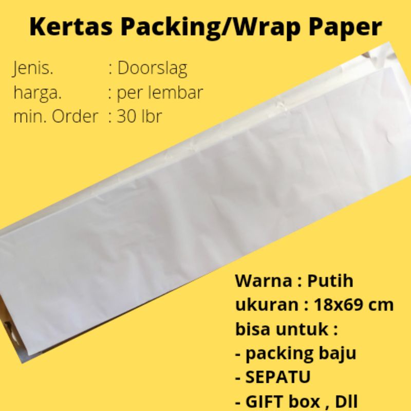 Jual kertas bungkus kertas doorslag kertas packing kertas packaging ...