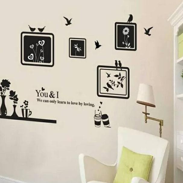 Jual Stiker Dinding Wallstiker Motif Pajangan Bingkai Frame Hitam Dekorasi Kreatif Ruang Tamu ...