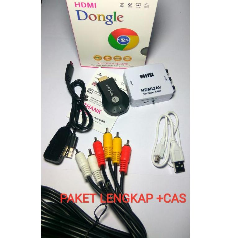 Jual Paket Lengkap Layar HP Android ke TV TABUNG/LED/Monitor dengan Anycast Miracast /Hdmi ...