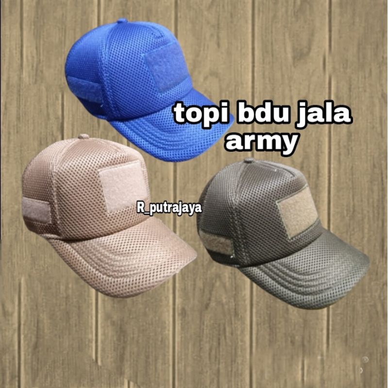 Jual topi jaring Velcro/topi bdu jaring/topi jaring Army/topi jaring ...