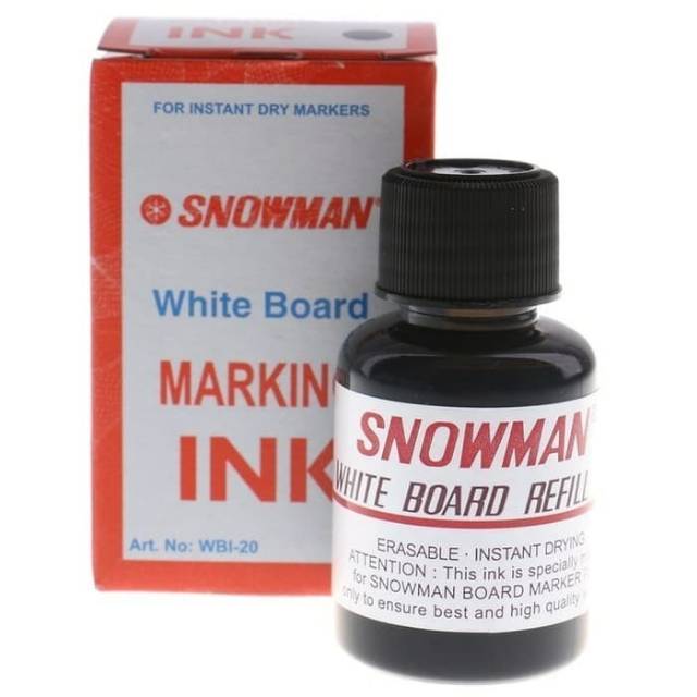 Jual Isi Ulang Tinta Spidol WBI-20 Snowman White Board Marking Ink ...