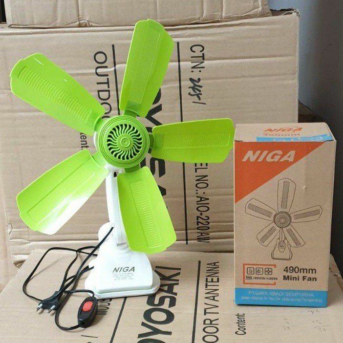 Jual Niga Kipas Angin Mini Fan 2IN1 Kipas Jepit 15 Watt 5 Baling Promo ...