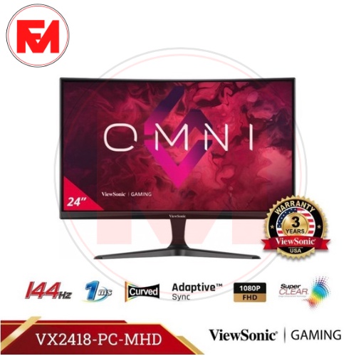 Jual Monitor LED Viewsonic VX2418-PC-MHD 24" VA Curved 1080p 144Hz HDMI ...
