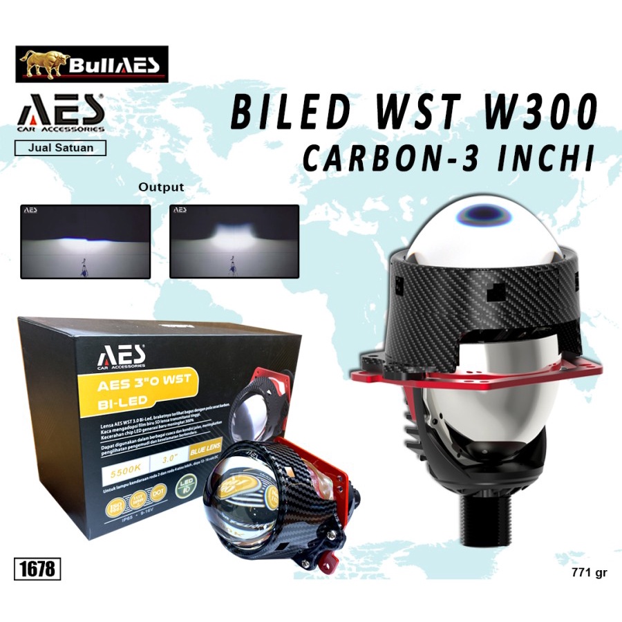 Jual Lampu Mobil BILED AES WST 3 Inch W300 CARBON HeadLight Projector ...
