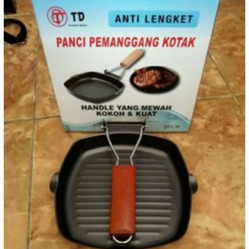 Jual TD PANCI PEMANGGANG KOTAK TEFLON 20CM/ANTI LENGKET | Shopee Indonesia