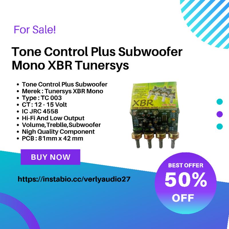 Jual XBR Tone Control Kontrol mono plus Subwoofer Kit Tone Control Plus ...